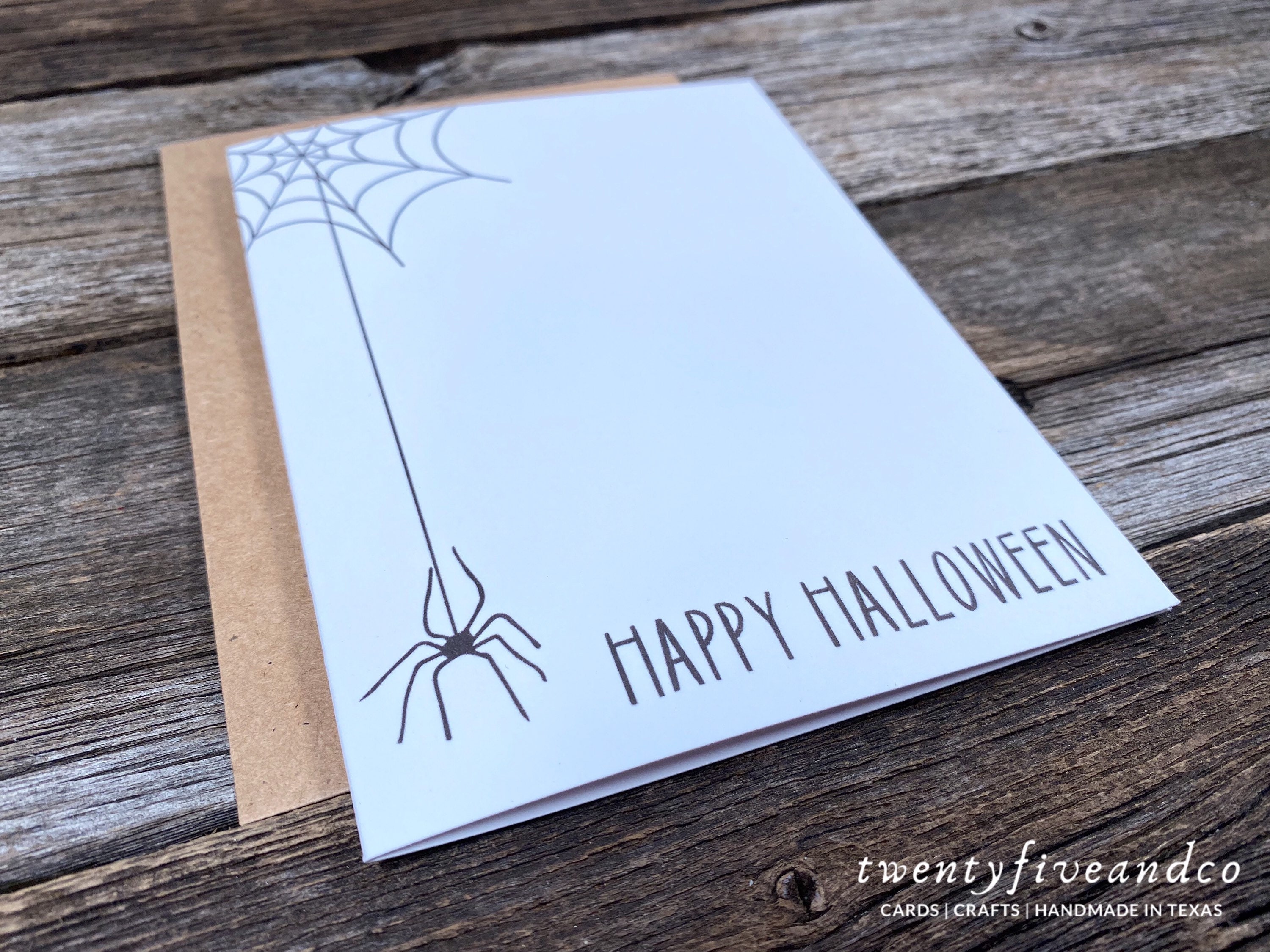 Spider Print Halloween Cards Blank Spider Web Drawing Card - Etsy