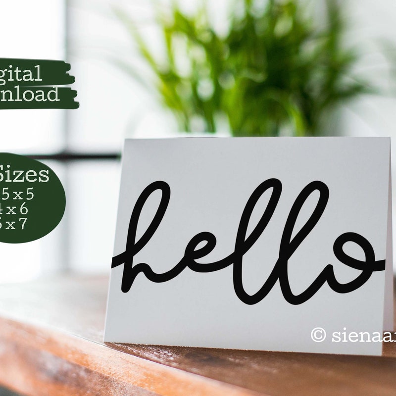 Hello Greeting Card - Etsy