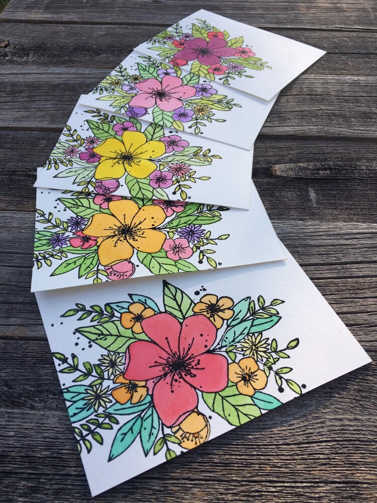 Greeting Cards Paper & Party Supplies Homemade Card Hand Painted Card ...