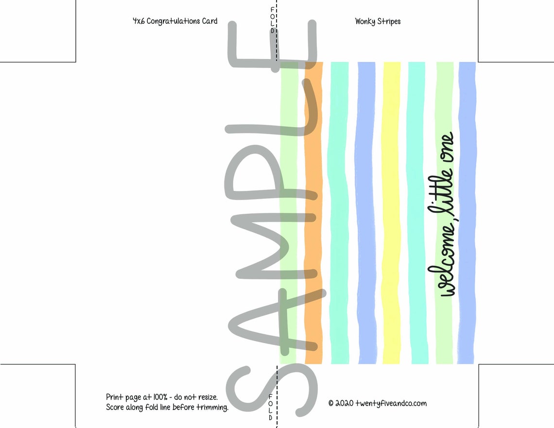 3 SIZES Printable Congratulations Card for New Baby Instant | Etsy