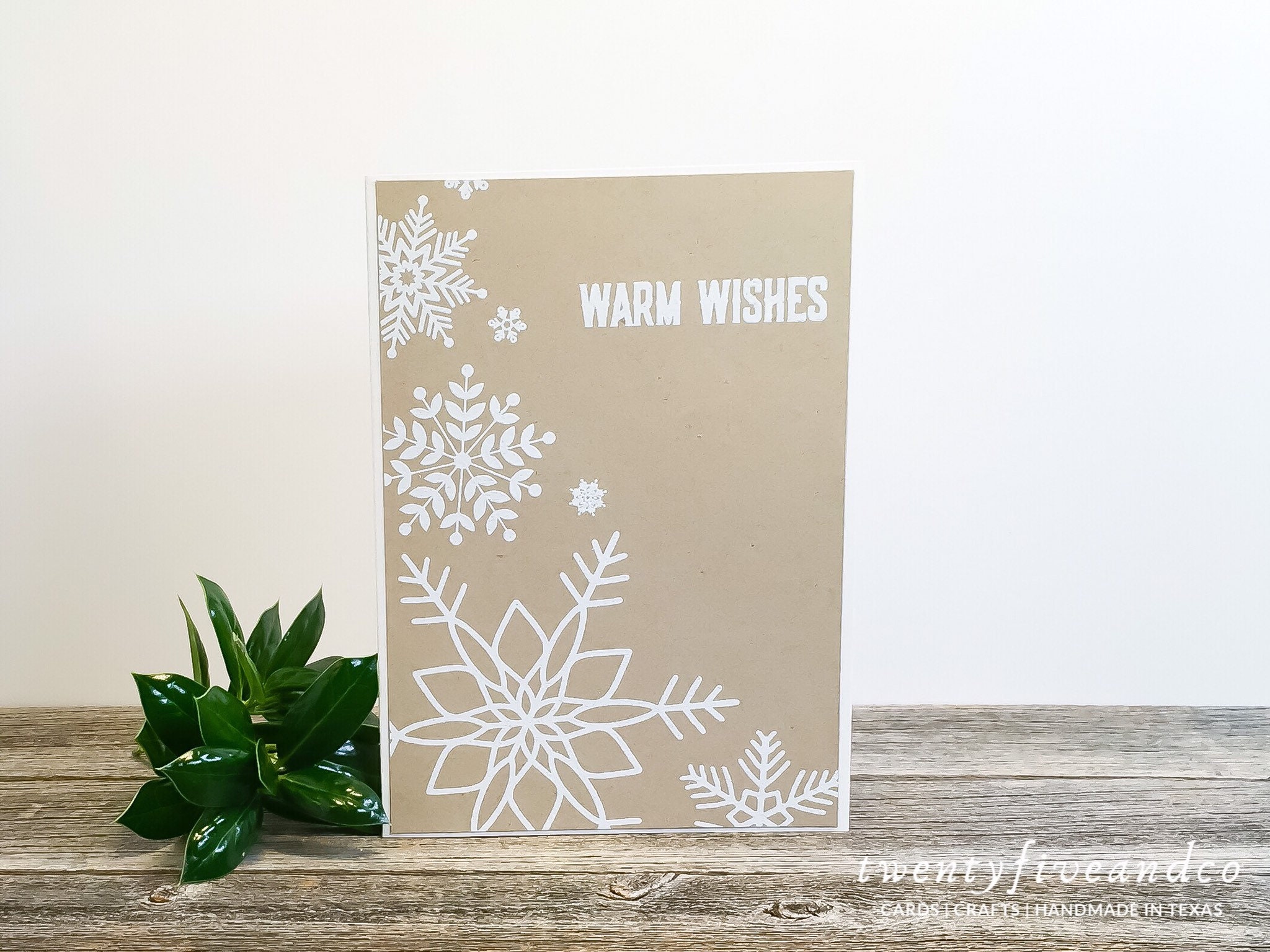Set Of 5 Large 5x7 White And Kraft Snowflake Christmas Etsy