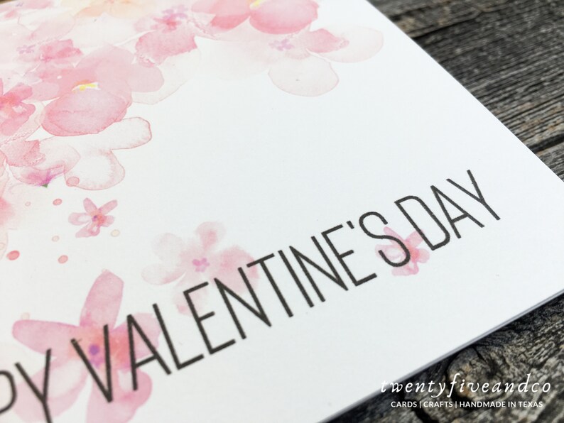 Cherry Blossom Watercolor Print Valentines Day Cards - Etsy