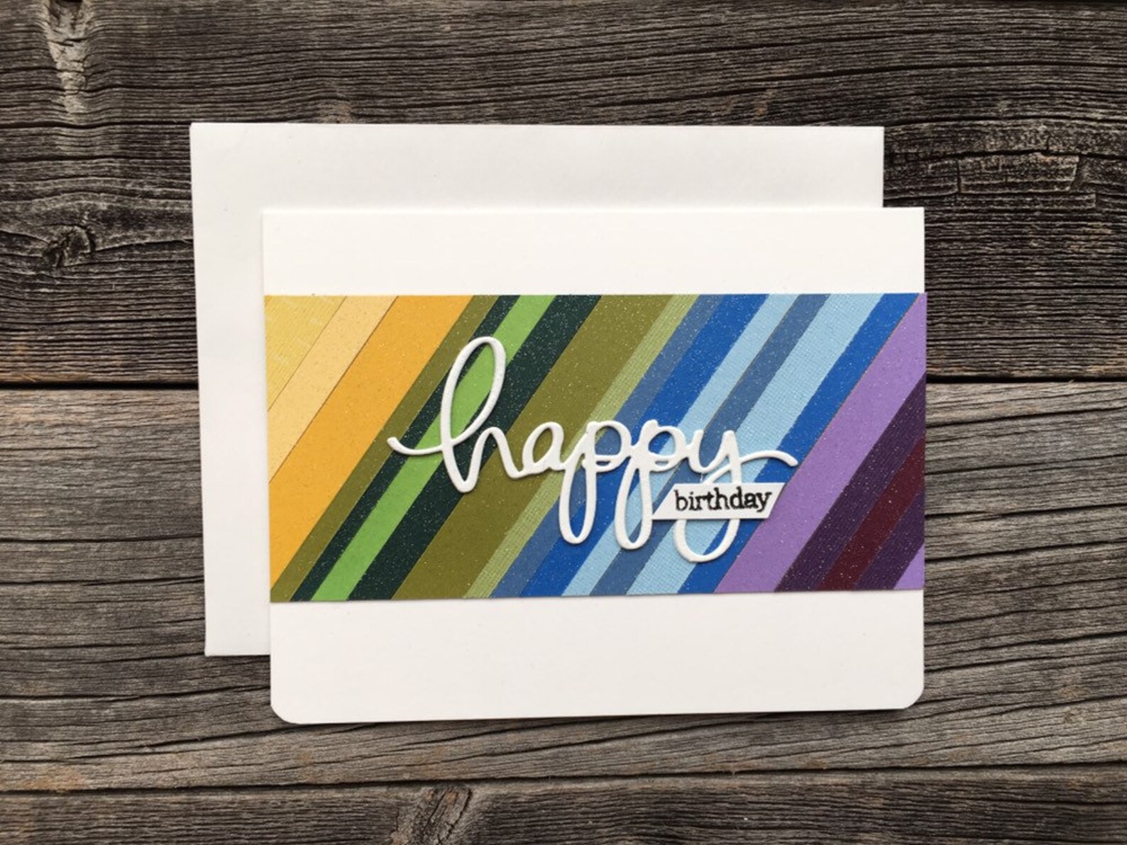 Set of 4 Glitter Rainbow Cards Assorted Happy Cards Set | Etsy