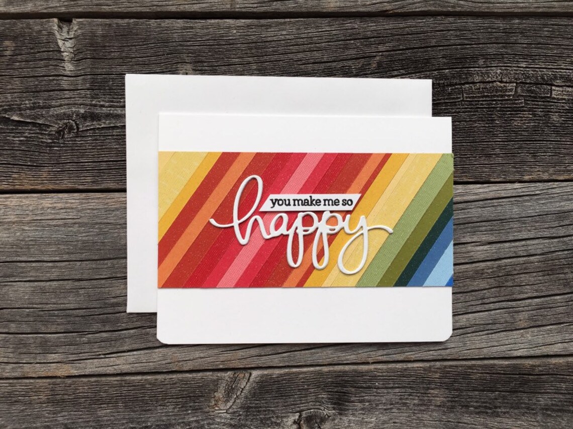 Set of 4 Glitter Rainbow Cards Assorted Happy Cards Set | Etsy