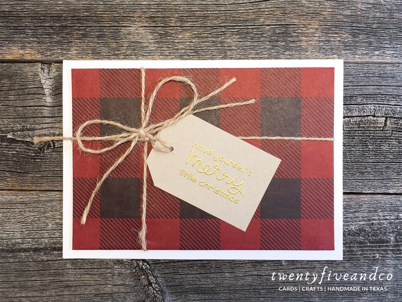 Set of 5 Large 5x7 Buffalo Check Christmas Cards Handmade - Etsy UK