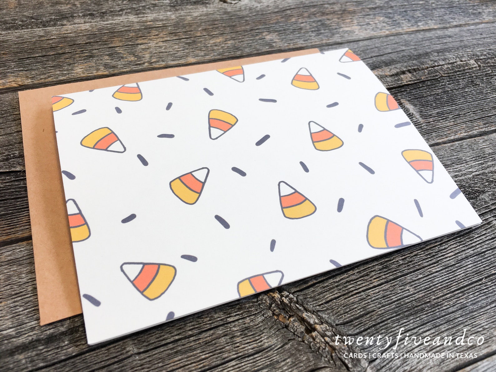 Candy Corn Print Halloween Cards Cute Candy Corn Drawing Card - Etsy