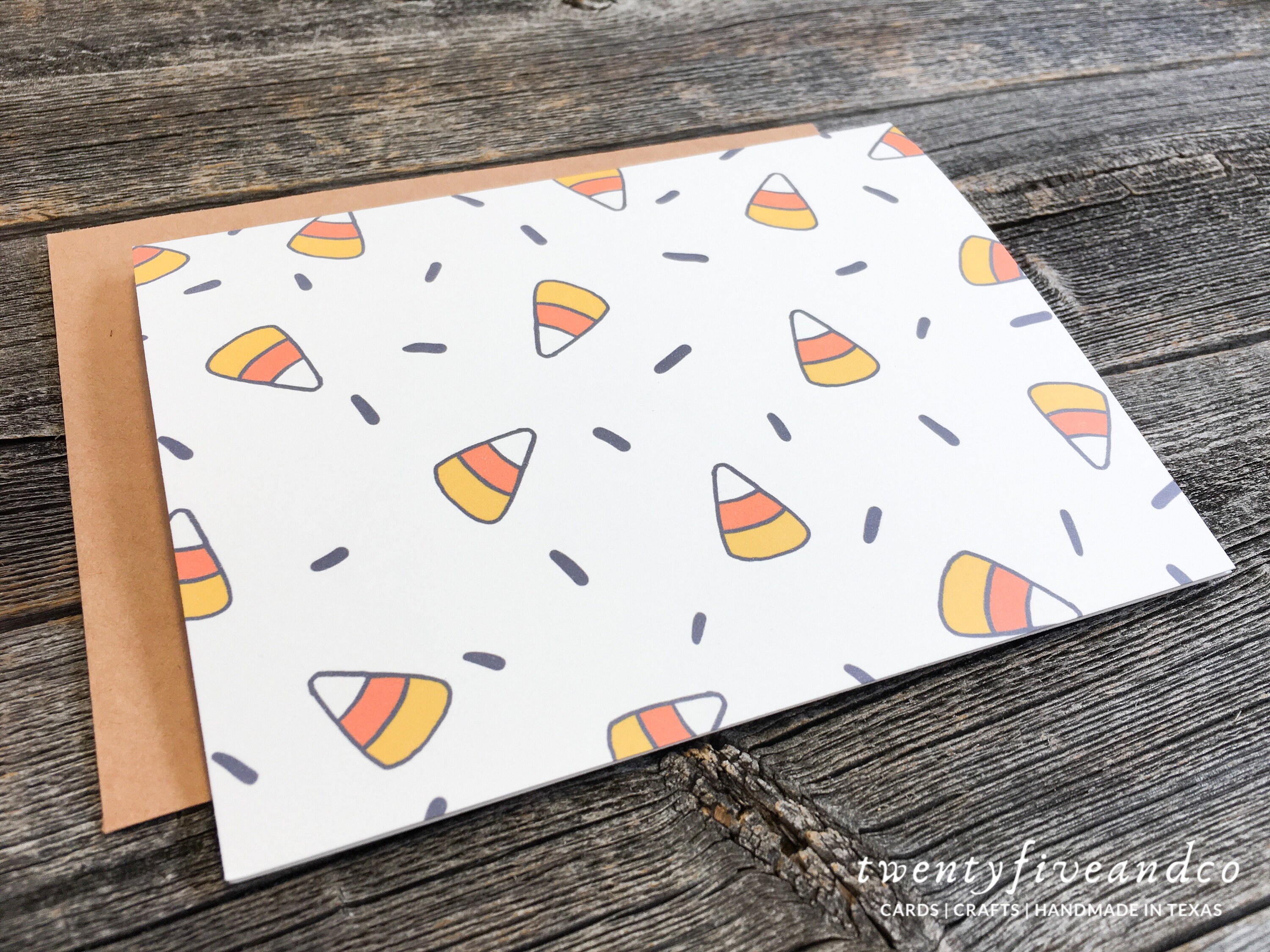 Candy Corn Print Halloween Cards Cute Candy Corn Drawing Card - Etsy