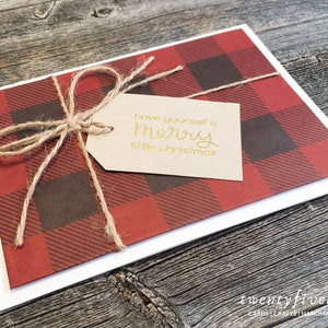 Set of 5 Large 5x7 Buffalo Check Christmas Cards Handmade - Etsy UK