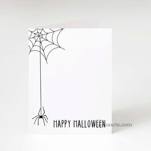 Spider Print Halloween Cards, Blank Spider Web Drawing Card Pack ...