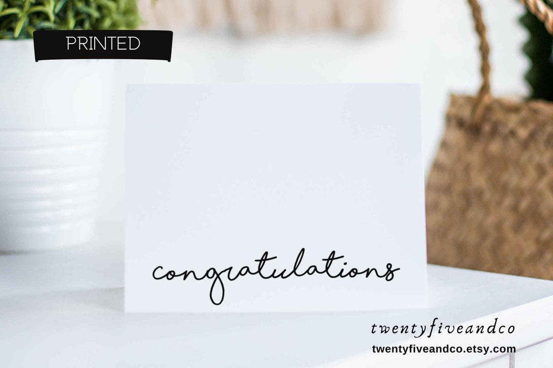 Black and White Congratulations Cards Modern Congratulations - Etsy