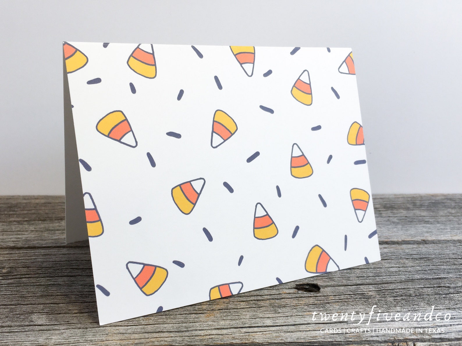 Candy Corn Print Halloween Cards Cute Candy Corn Drawing Card | Etsy