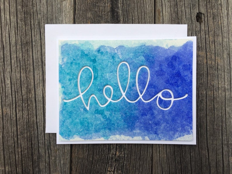 Set of 10 Hand Painted Abstract Watercolor Hello Cards - Etsy
