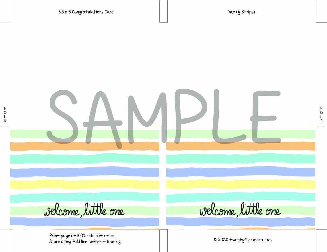 3 SIZES Printable Congratulations Card for New Baby Instant | Etsy