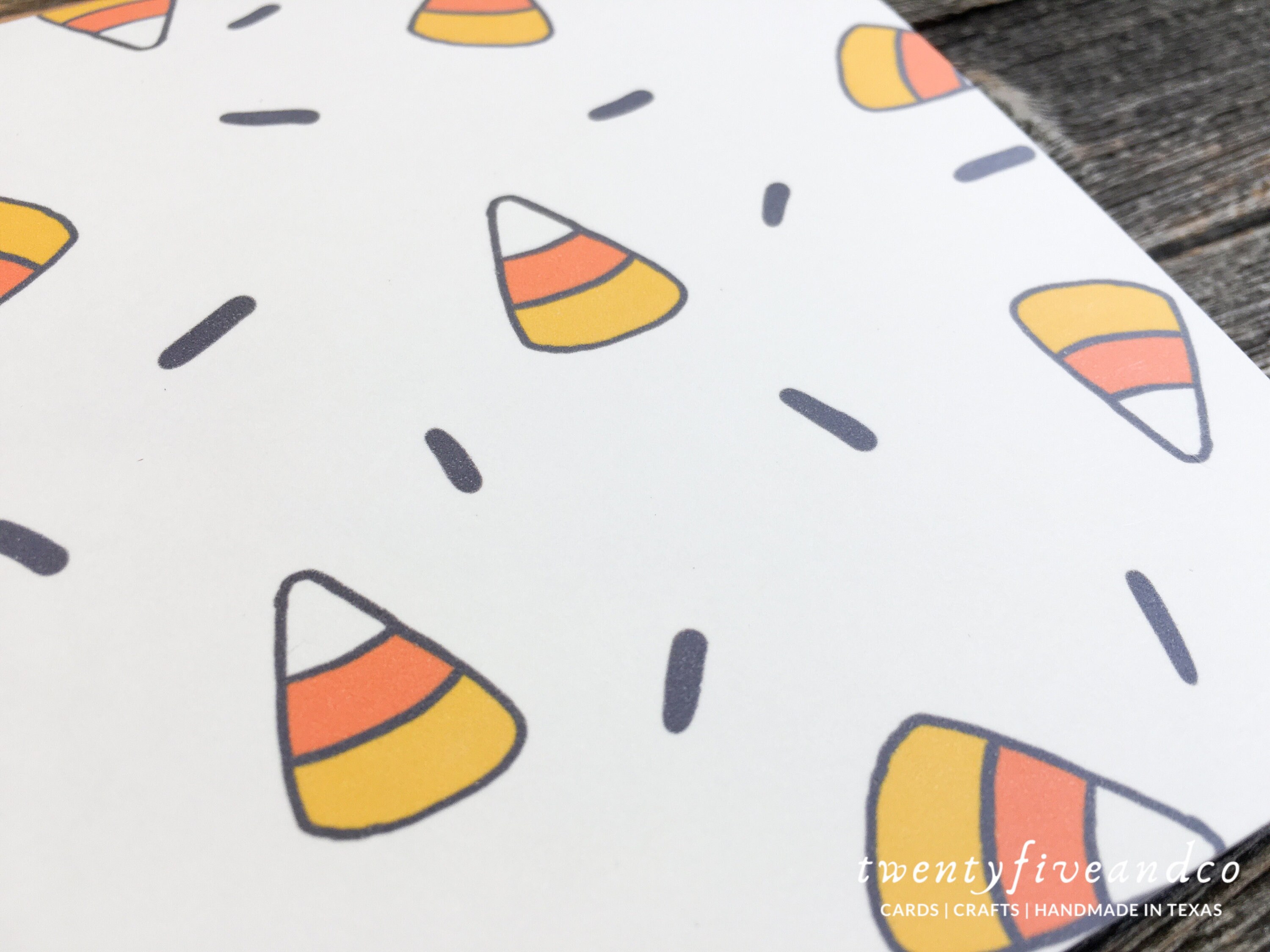 Candy Corn Print Halloween Cards Cute Candy Corn Drawing Card - Etsy