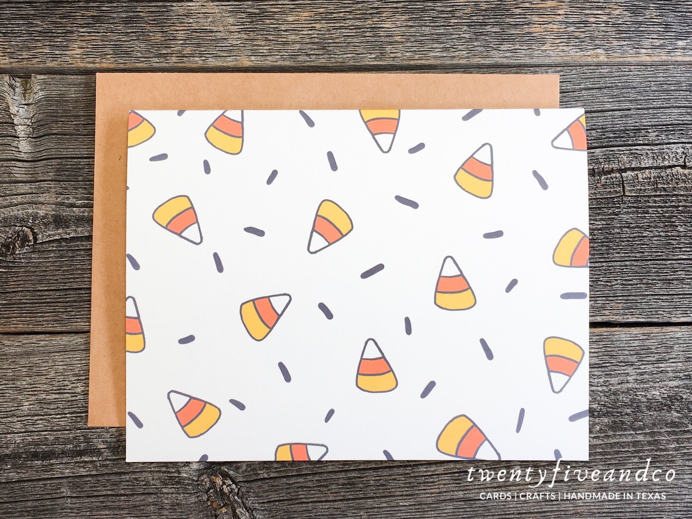 Candy Corn Print Halloween Cards Cute Candy Corn Drawing Card - Etsy