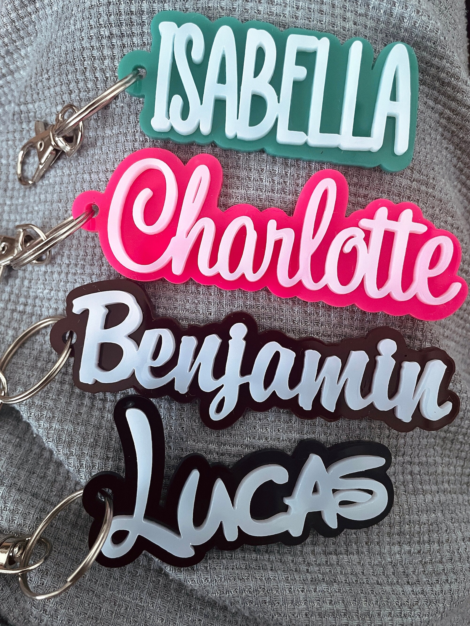 Custom Name Keychains, Backpack Name Tag, Personalized Acrylic Keychain ...