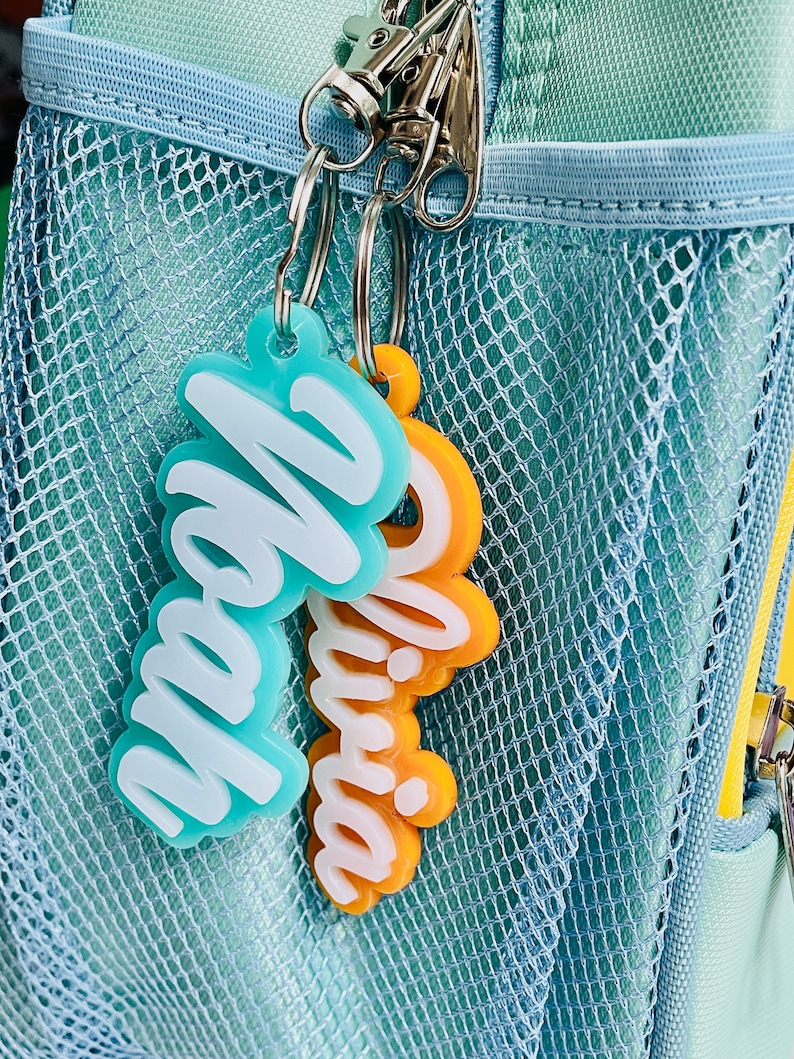 Name Keychains, Acrylic Name Tag, Lunchbox Name Tag, Backpack Name Tag ...