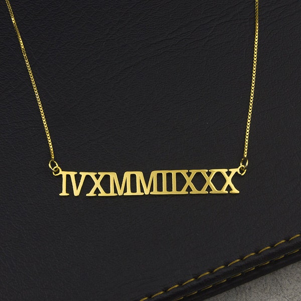 Roman Numeral Necklace - Etsy