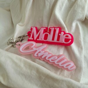 Personalized Acrylic Name Tag, Acrylic Keychain, Backpack Name Tag ...