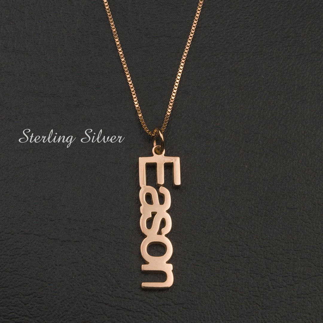 Rose Gold Name Necklace Personalized Name Chain Font Necklace Custom ...
