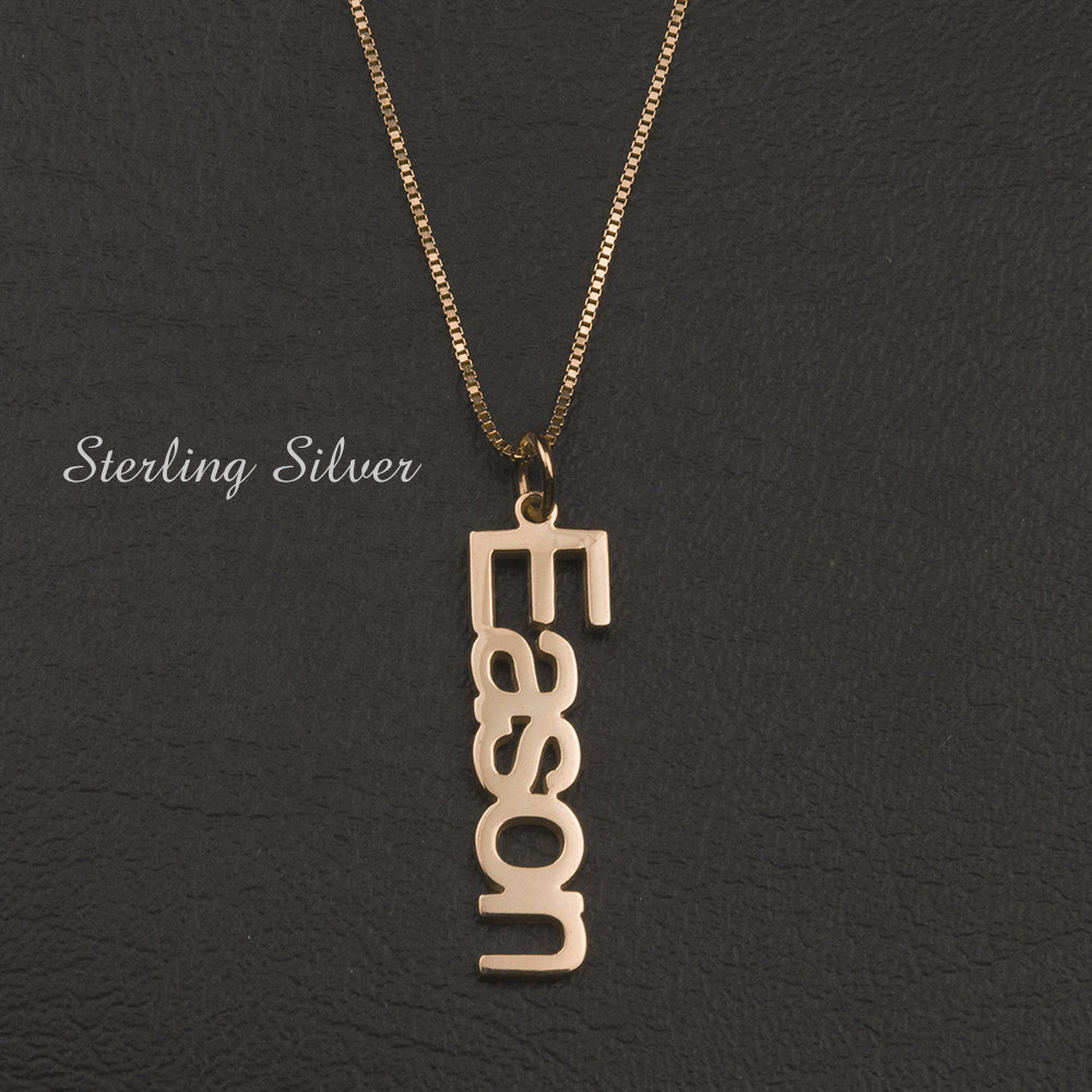 Rose Gold Name Necklace Personalized Name Chain Font Necklace | Etsy