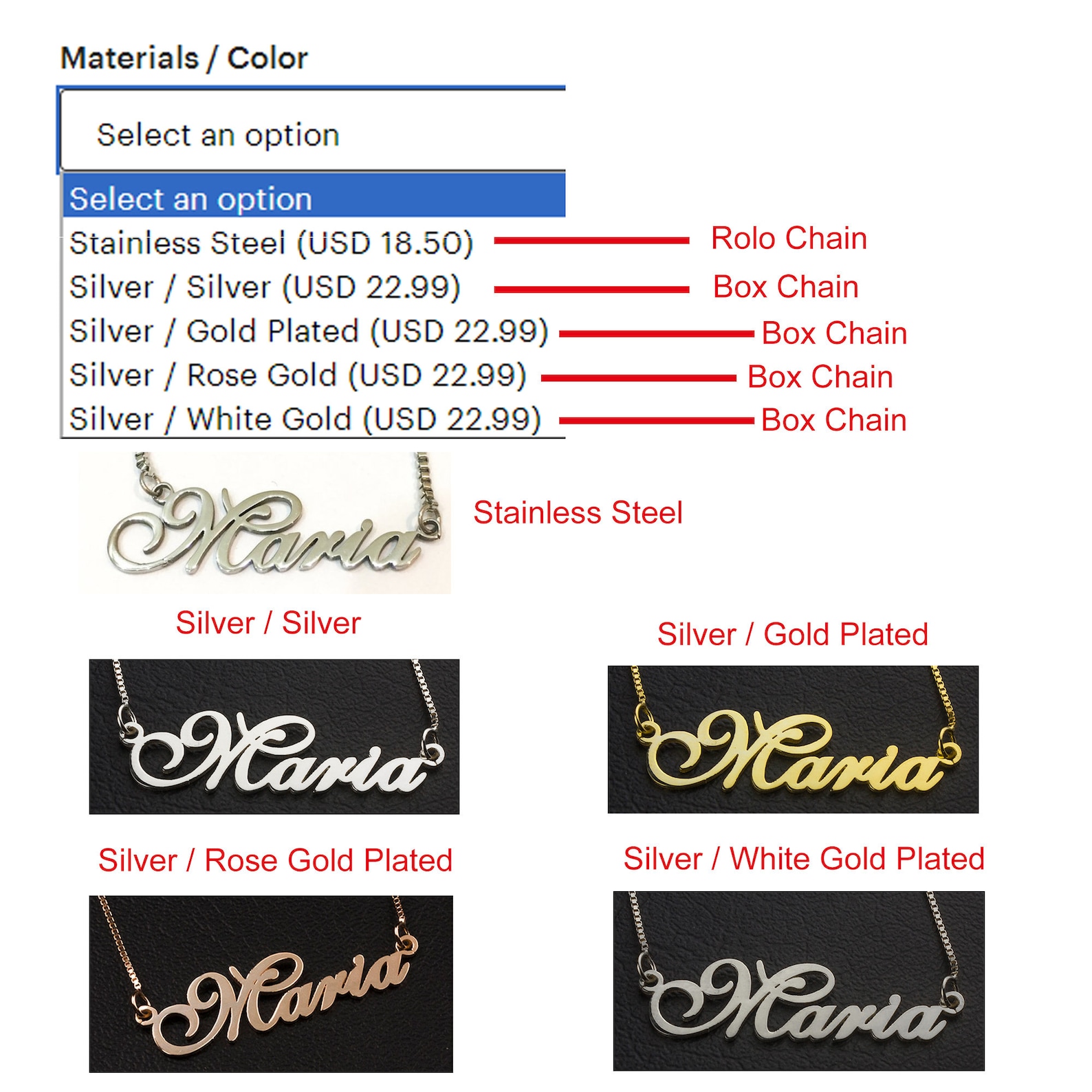 Name Necklace Rose Gold Name Necklace Cursive Name Necklace - Etsy