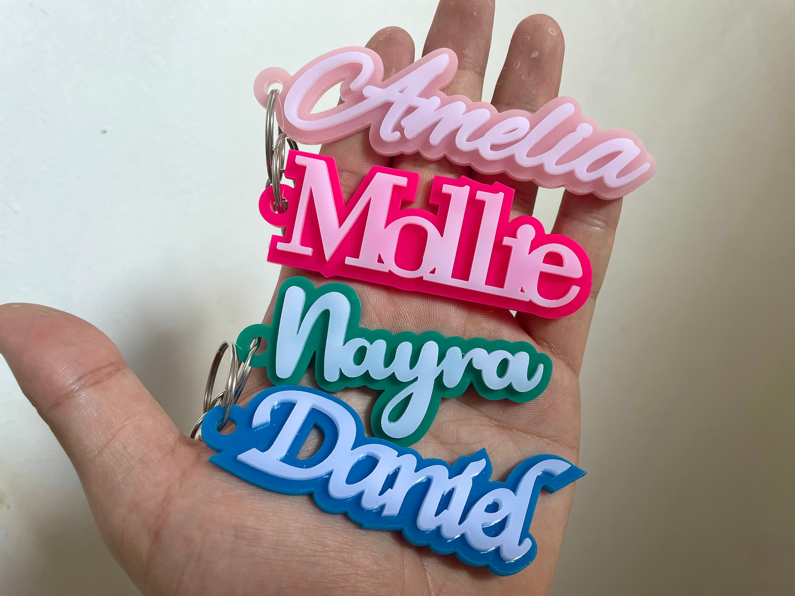 Personalized Acrylic Keychains, Custom Name Keychain, Acrylic Name Tag ...