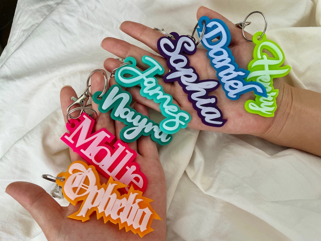Acrylic Name Keychains Cheap, Custom Name Keychain, Birthday Gift ...