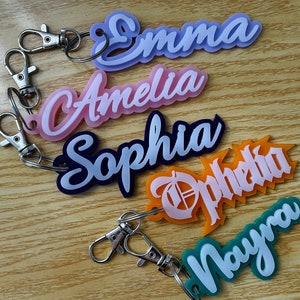 Personalized Acrylic Name Tag, Acrylic Keychain, Backpack Name Tag ...
