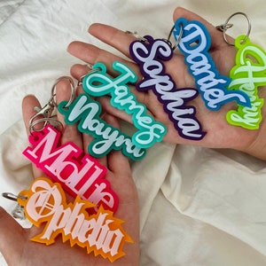 Personalized Acrylic Keychains, Custom Name Keychain, Acrylic Name Tag ...