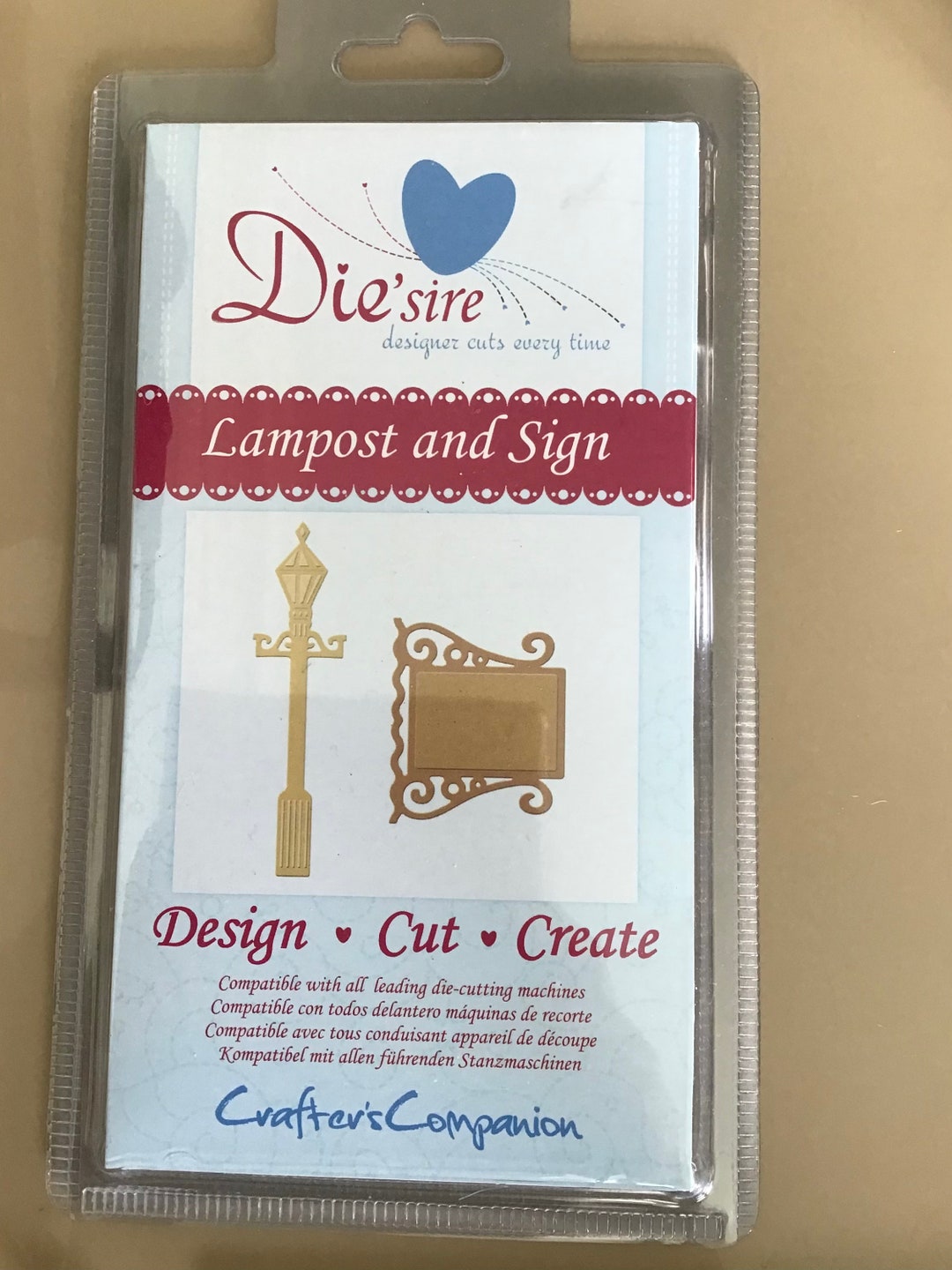 Die-sire Lamp Post and Sign, 2 Cutting Metal Dies, Crafters Companion ...