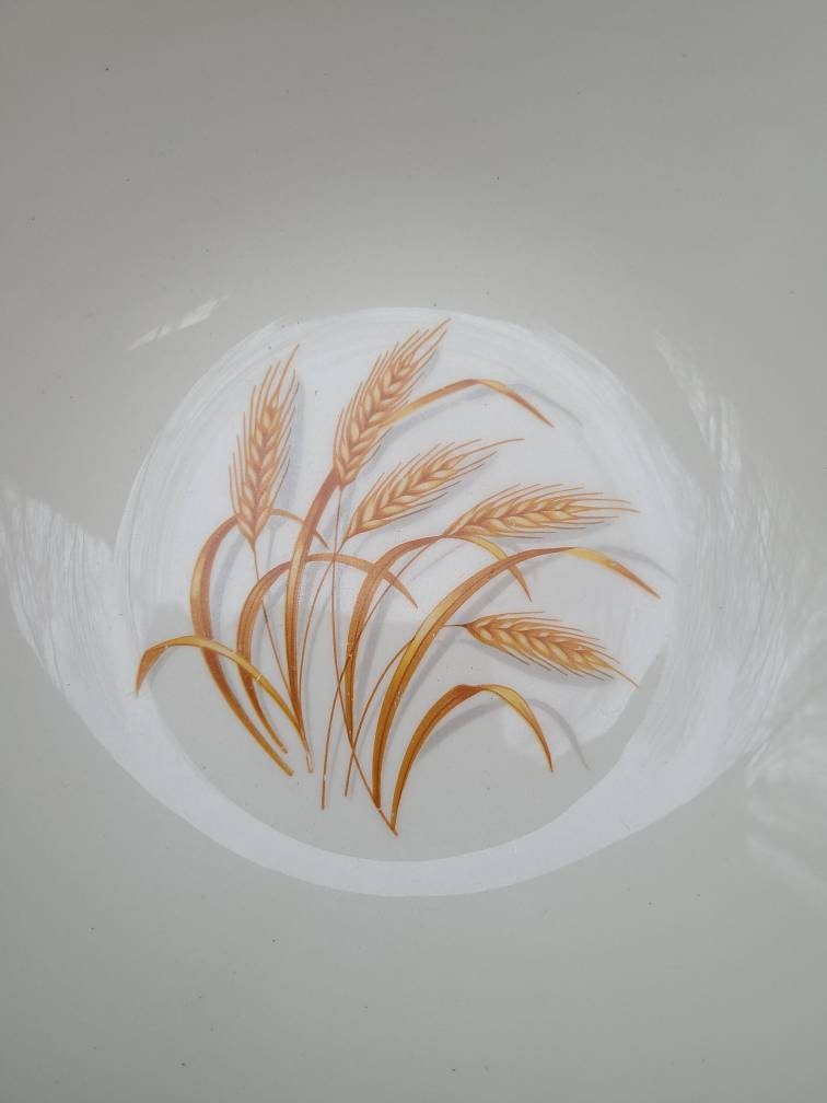Golden Wheat Pattern Bowl/vintage Bowls/white/1950s/mid - Etsy