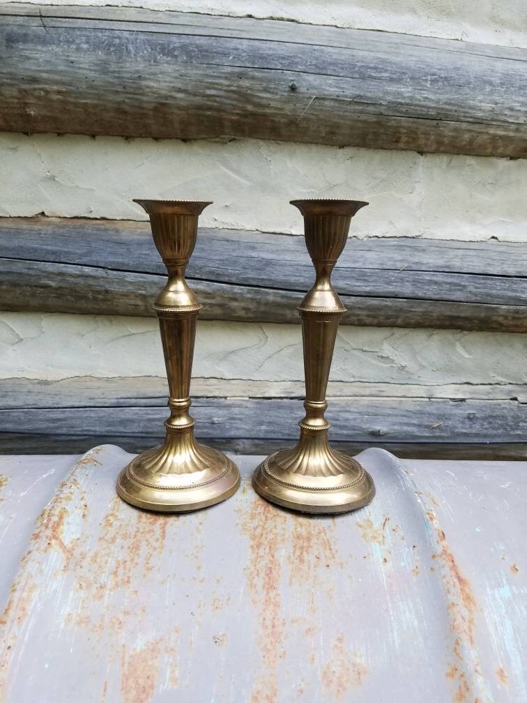 Brass Candlestick Holders/Set of 2/Candle Holders/Vintage | Etsy