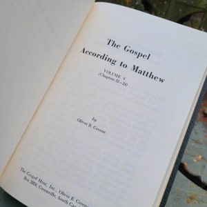 The Gospel According to Mathew/vintage Christian Books/bible Study/new ...