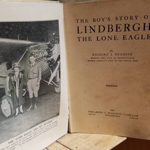 1920's Charles Lindbergh Vintage Books, 1928, Boy's Story of Lindbergh ...