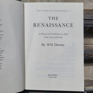 C 1981/the Renaissance/story of Civilization/durant/hardcover/mfj Books ...