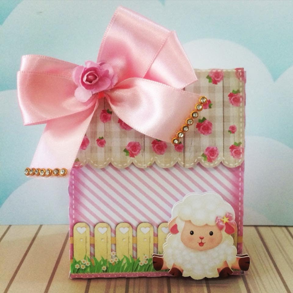 Pink Sheep Favor Boxes Lamb Favor Box Sheep Party Favors | Etsy