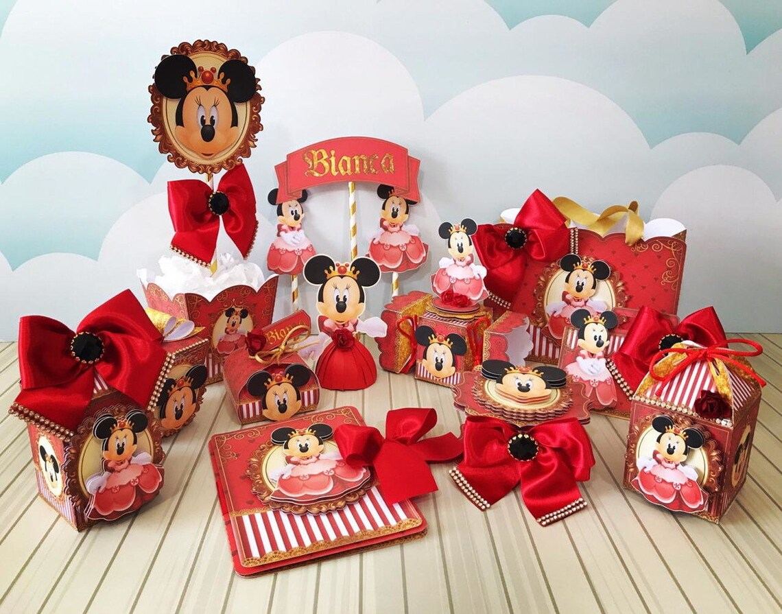 Princess Minnie Favor Box Royal Minnie Mouse Party Supplies - Etsy