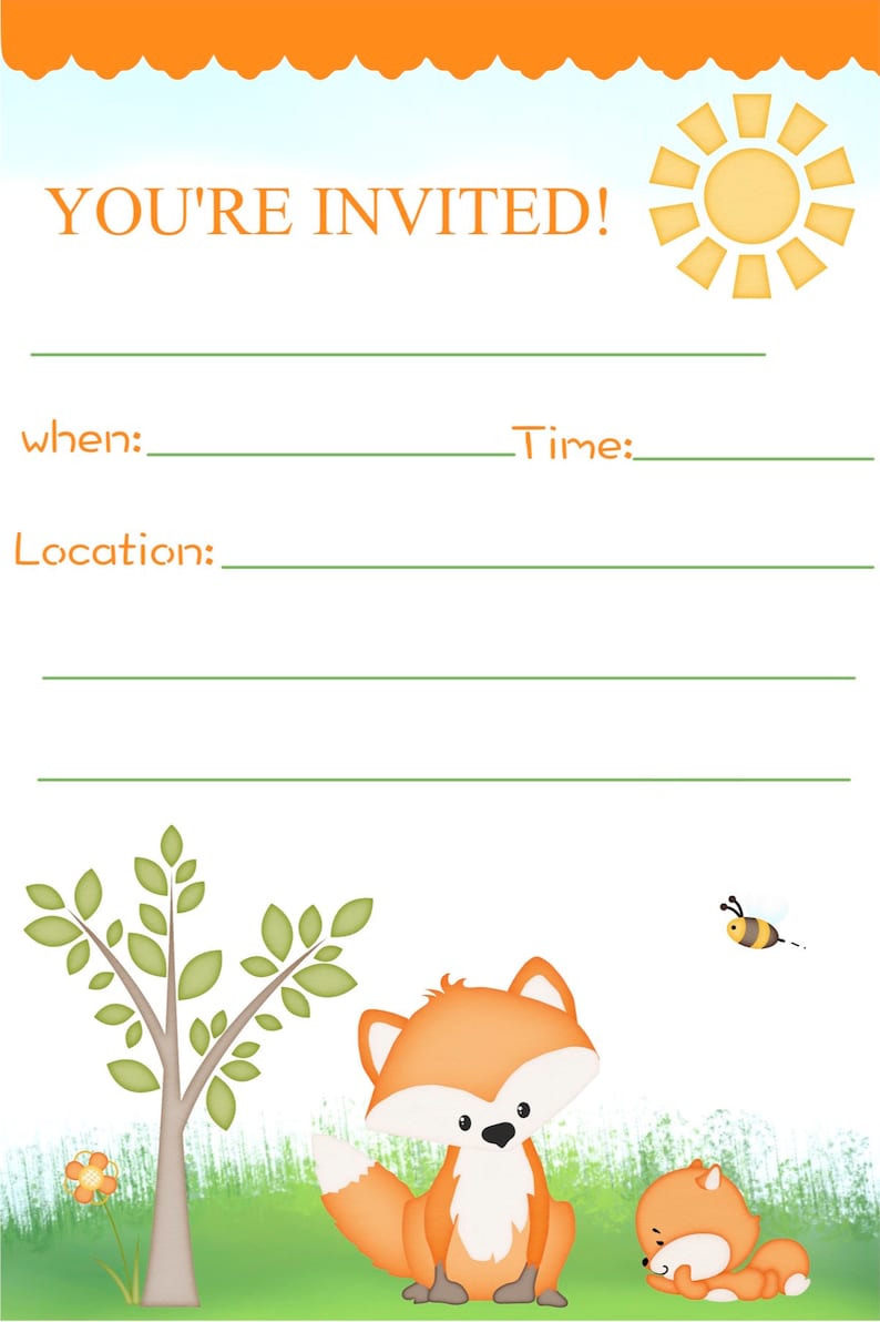 Fox Party Favor Box Woodland Animals Party Supplies Bags | Etsy