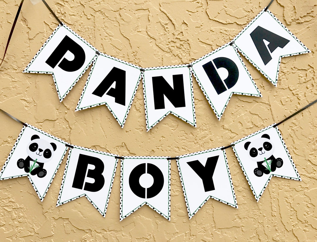 Panda Boy Banner | Panda Birthday Party | Panda It's a Boy | Panda ...