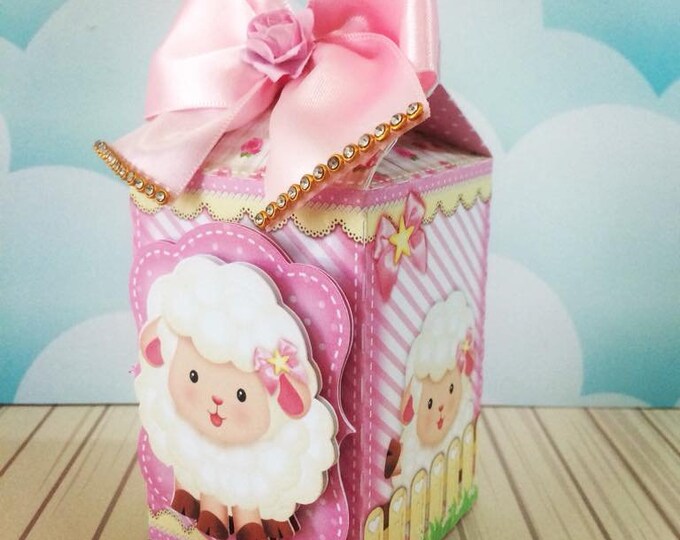 Pink Sheep Favor Boxes | Lamb Favor Box | Sheep Party Favors | Sheep ...