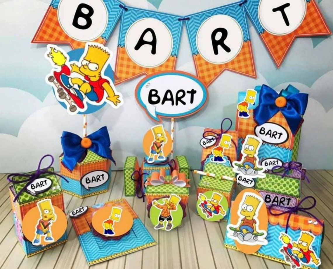 The Simpsons Party Favor Box, Homer Birthday Supplies, Duff Decor, Baby ...