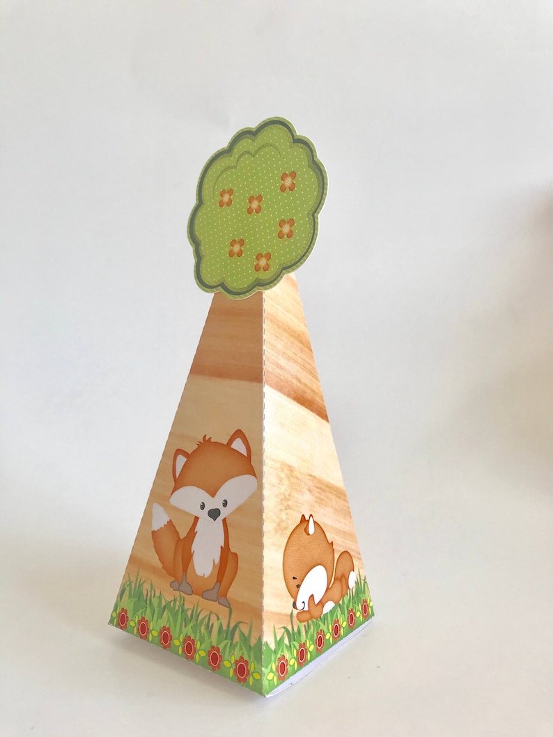 Fox Party Favor Box Woodland Animals Party Supplies Bags | Etsy