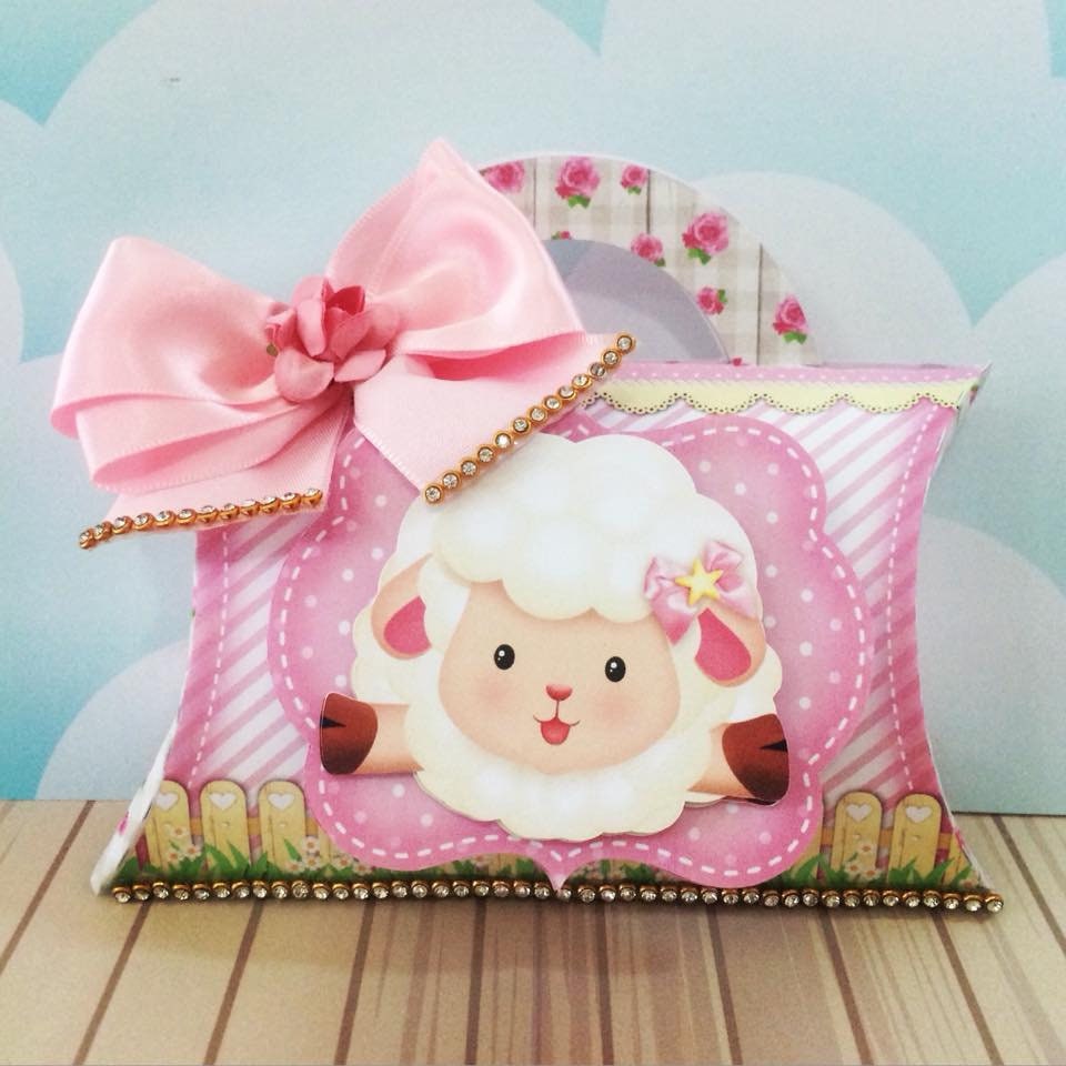 Pink Sheep Favor Boxes Lamb Favor Box Sheep Party Favors | Etsy