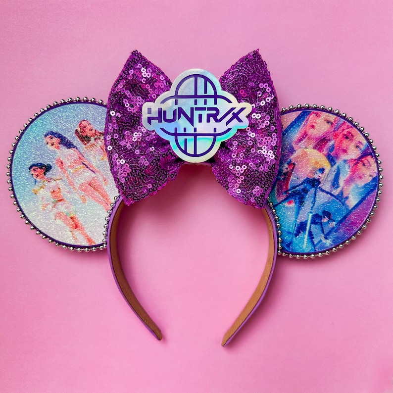 Kpop Demon Hunters Huntrix Inspired Mouse Ears: Light up Sequin Bow ...