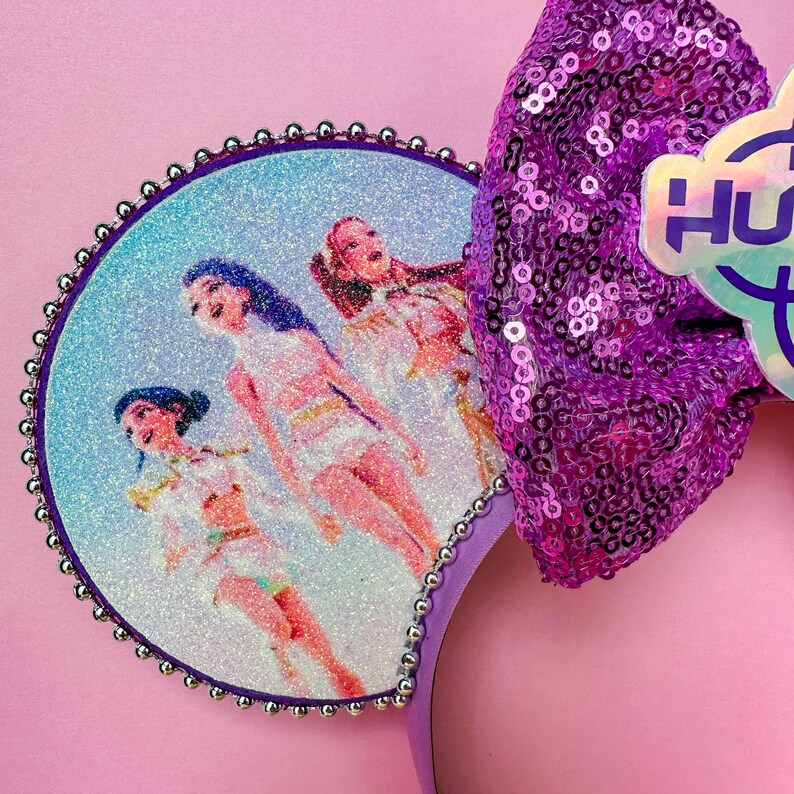 Kpop Demon Hunters Huntrix Inspired Mouse Ears: Light up Sequin Bow ...