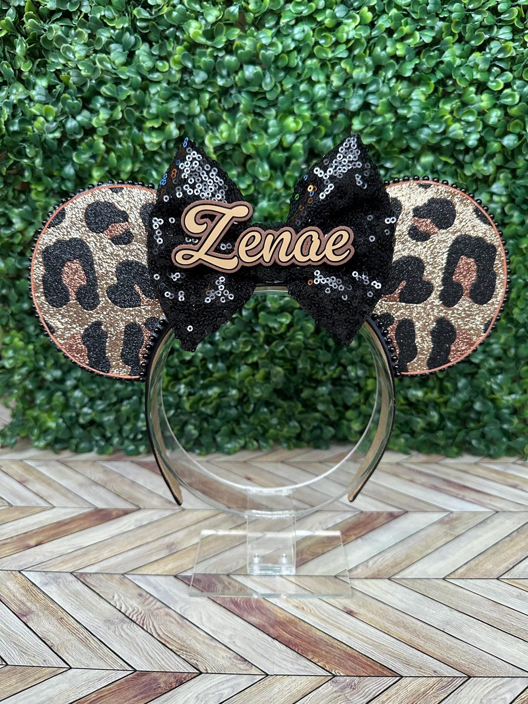 Glitter Leopard Print Mouse Ears Headband: Personalized Animal Kingdom ...