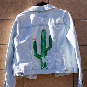 Cactus Original Artwork Denim Jacket - Etsy