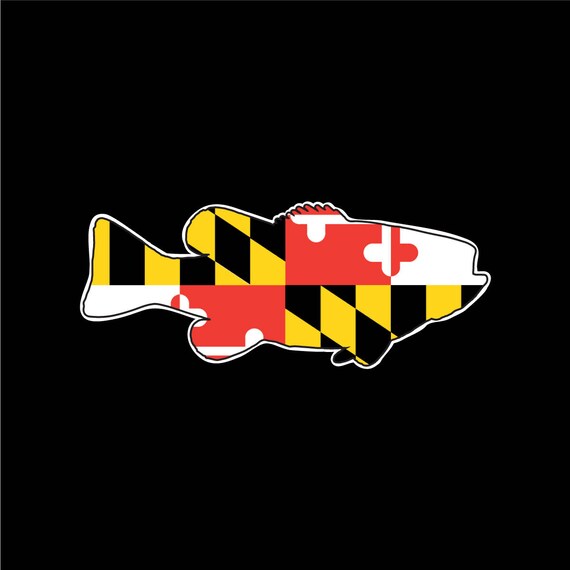 Maryland Flag Smallmouth Bass Decal. Window Sticker. Vehicle | Etsy