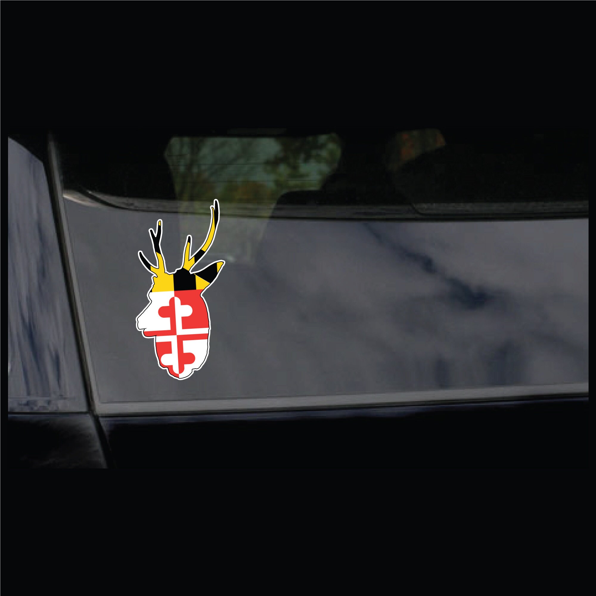 Maryland Flag Sika Stag Decal. Sika Stag Sticker. Hunting Vehicle Decal ...